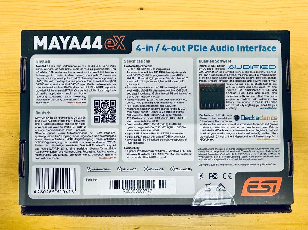 Esi Audio Maya44 Ex 24 Bit 96khz Pcie Audio Interface Kaufen Auf Ricardo