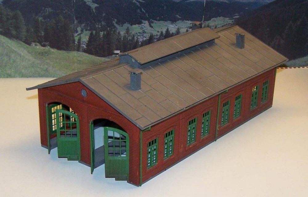 Vollmer H0 Lokschuppen 2-ständig, mit Beleuchtung, Fertigbau | Kaufen ...