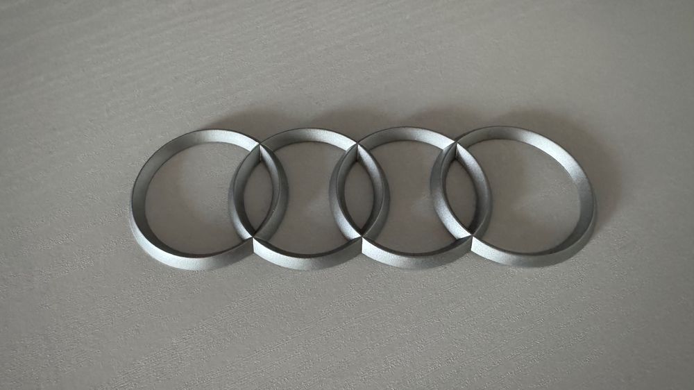 Audi Emblem Logo, 16.3 x 5.7cm, Kunststoff Alu Design, Deko (Neu und ...