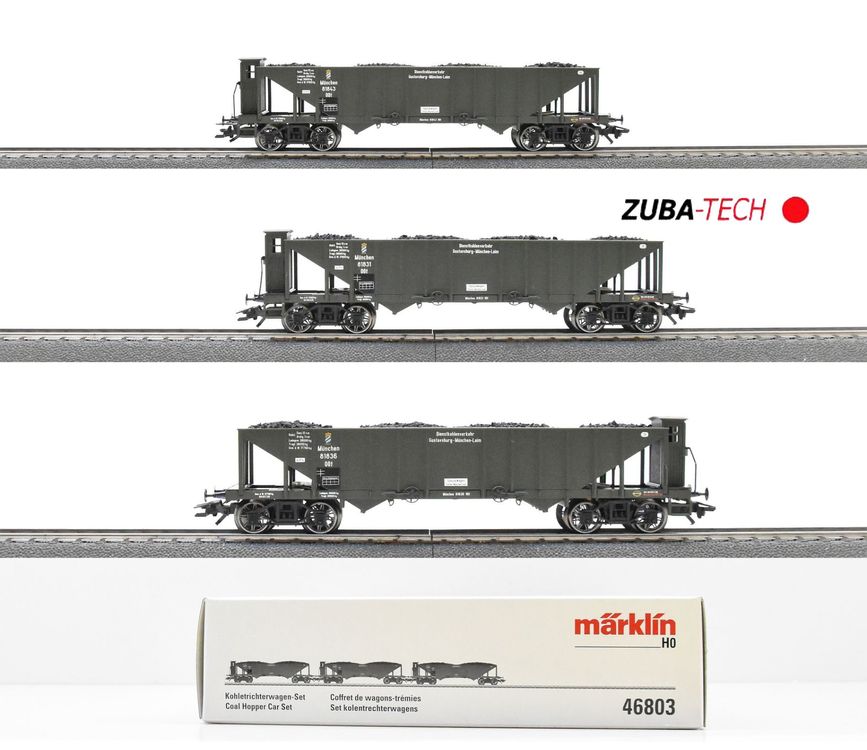 Märklin 46803 Kohlentrichterwagen-Set K.Bay.Sts.B H0 GS OVP (Gebraucht ...