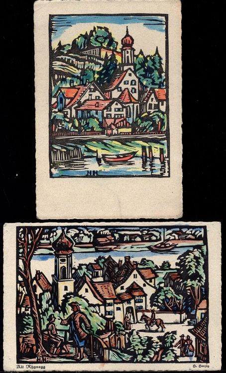 2 Karten Herzig, Heinrich (Rheineck 1887-1964 ), (Gebraucht) in Aarau für CHF 32 – mit Lieferung ...