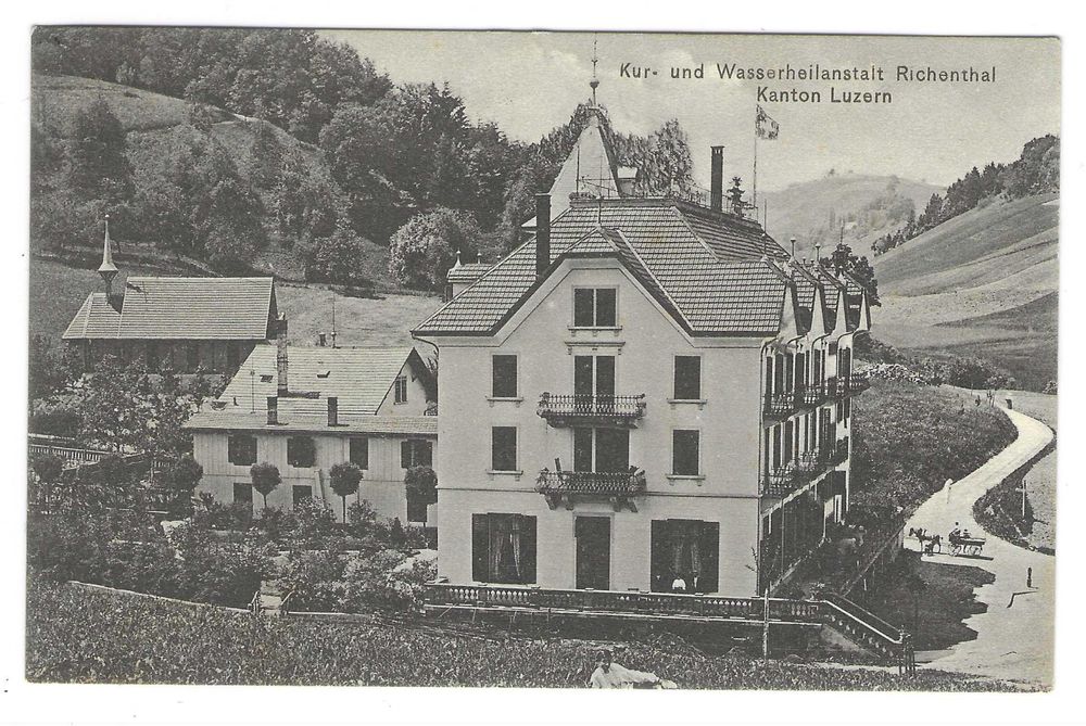 16.9.1912 Richenthal Luftbild Kurhaus+Kutsche/ 110jährige AK (Gebraucht ...
