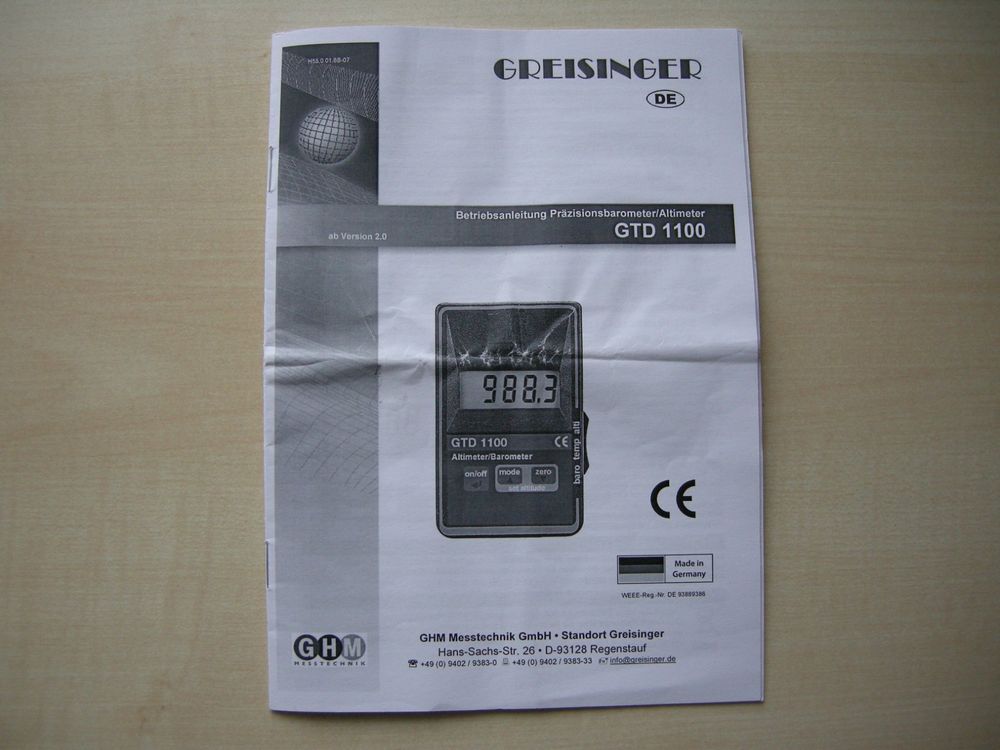 Greisinger GTD 1100 (Gebraucht) in Fulenbach für CHF 35 – mit Lieferung ...