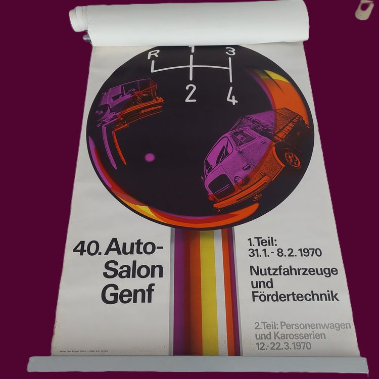 Plakat 40. Autosalon Genf 1970 – Schätze Retro Nostalgie (Gebraucht) in Altendorf für CHF 80 ...