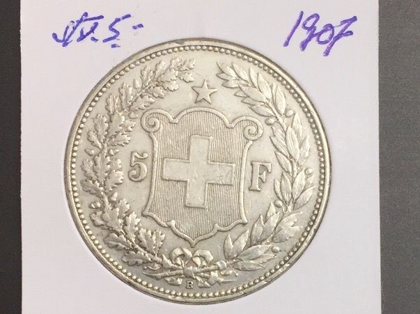 5 Franken 1907 -VZ!!ab1.-!! | Kaufen auf Ricardo