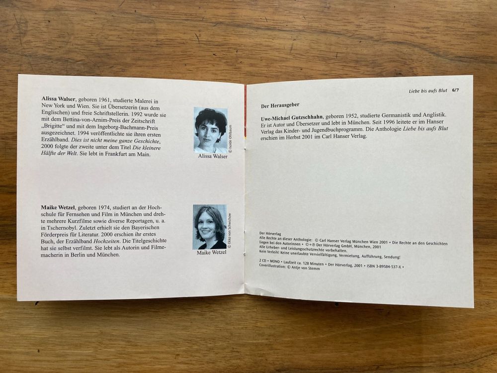 Hörbuch Liebe bis aufs Blut 2 CD's (Gebraucht) in Subingen für CHF 1 ...