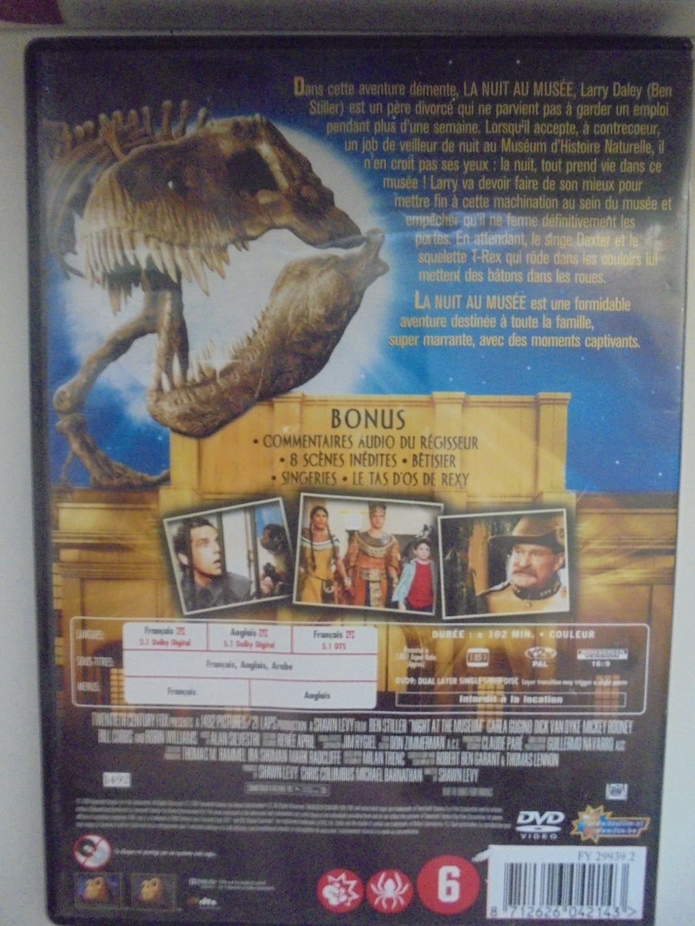 " La nuit au musée " avec Ben Stiller/ en français + english (D ...