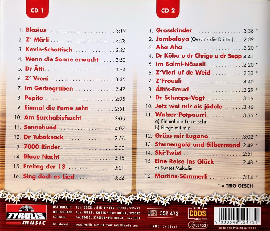 DCD OESCH'S DIE DRITTEN - Unsere ersten Erfolge - 2 CDs (Gebraucht) in Herisau für CHF 3.3 – mit ...