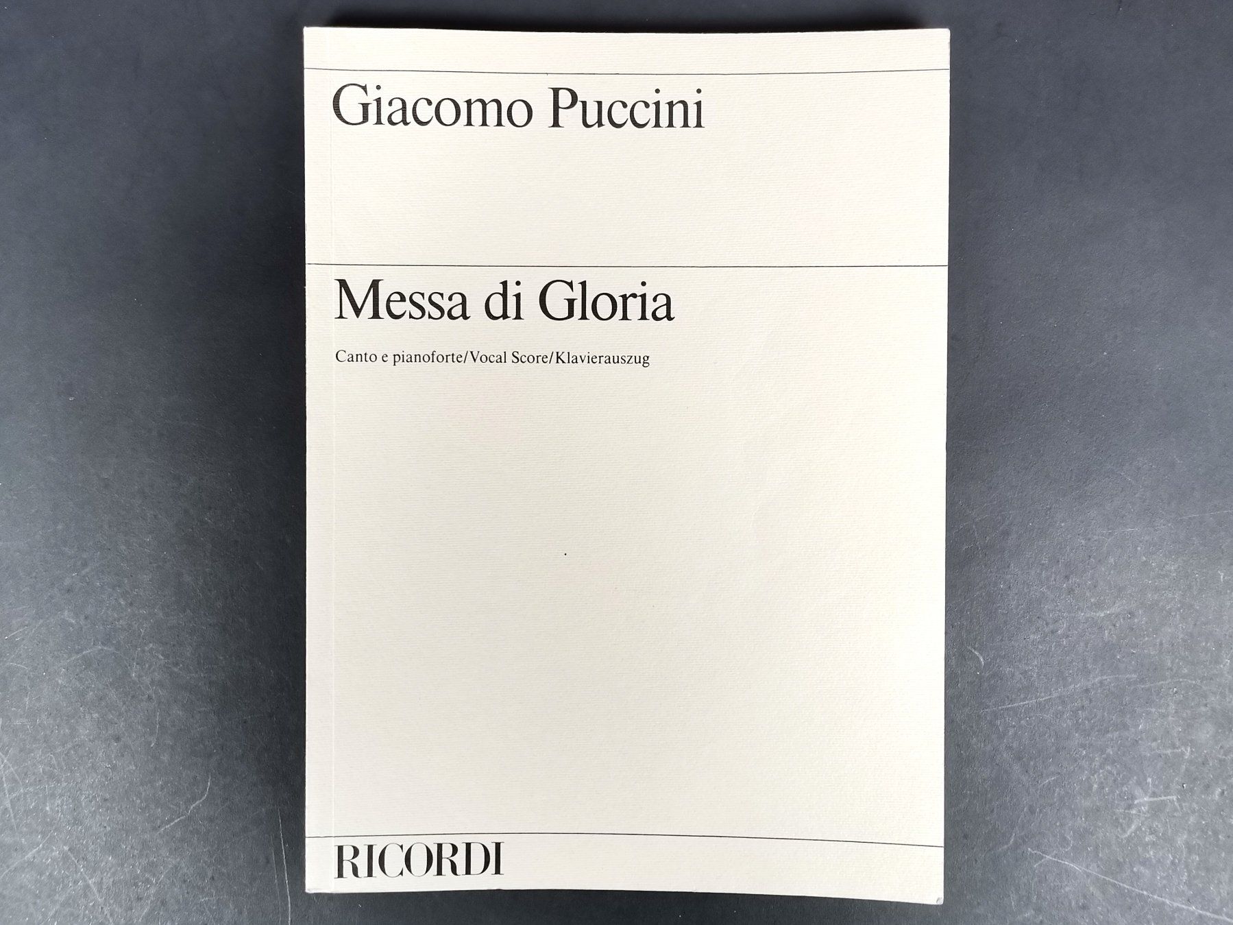 KLAVIERAUSZUG Giacomo Puccini "Messa die Gloria" (Gebraucht) in ...