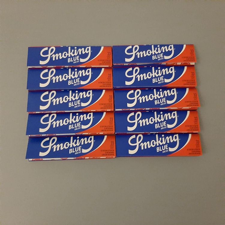 10 x SMOKING BLUE KING SIZE PAPER BLUE (Neu und originalverpackt) in ...