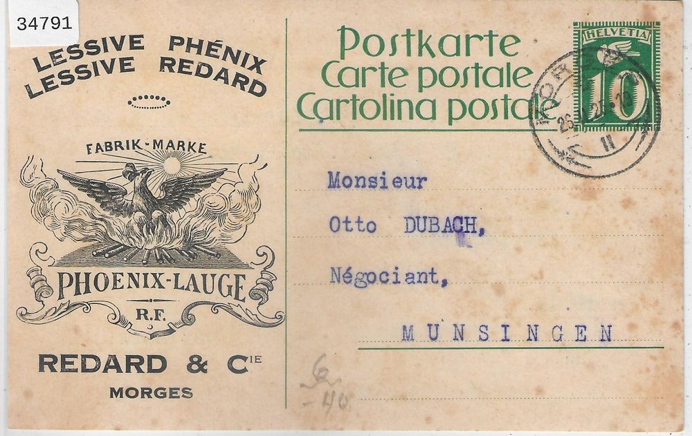 Phoenix-Lauge Redard & Cie - Morges - Postkarte Werbung | Kaufen auf ...