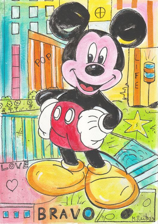 Gemälde Pop Art Mickey Mouse Künstler: Manuela Reitz (Neu (gemäss Beschreibung)) in Balve für ...