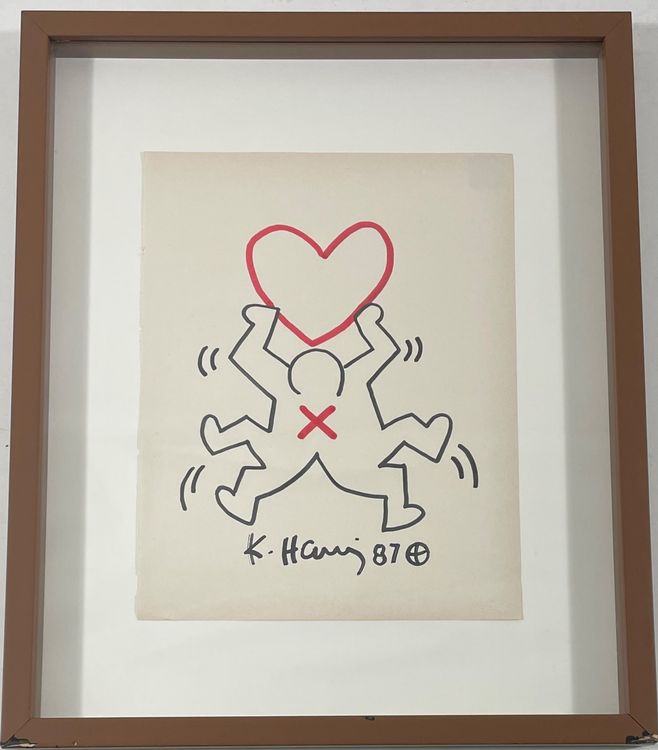 Keith Haring (1958-1990) Filzstift Zeichnung mit Zertifikat | Kaufen ...
