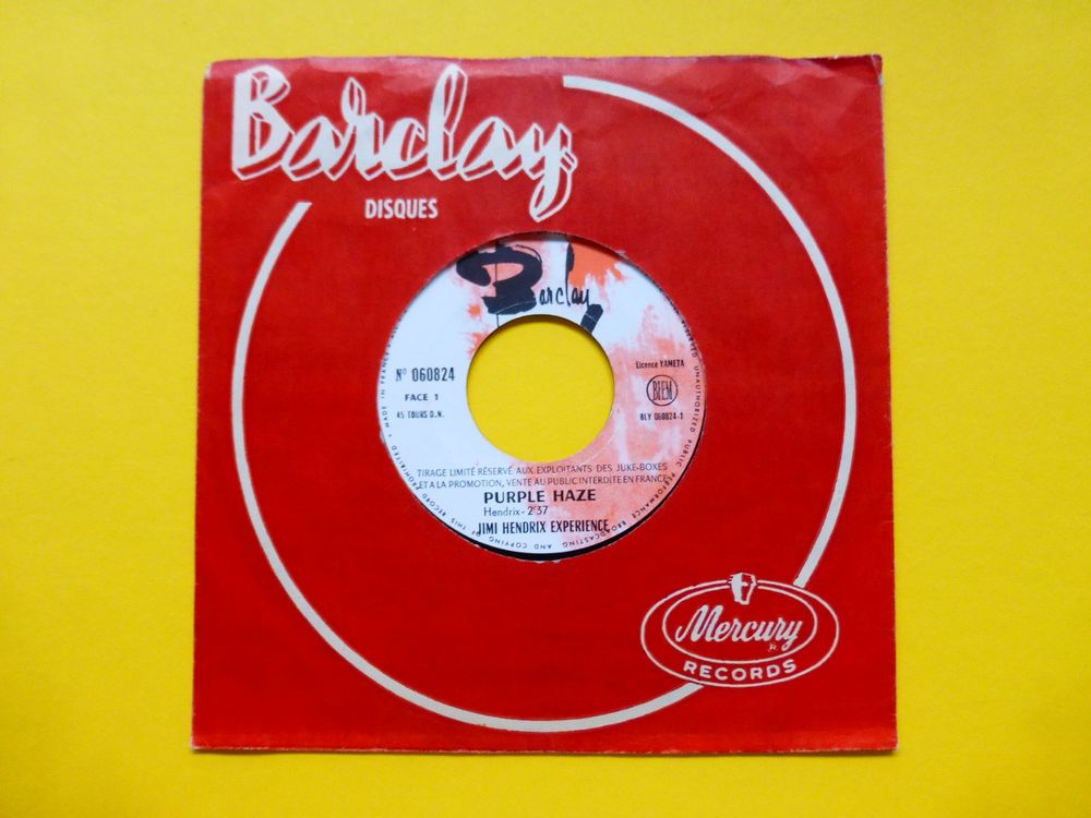 JIMI HENDRIX EXPERIANCE 7" PURPLE HAZE (JUKE-BOX, PROMO) (Gebraucht) in ...