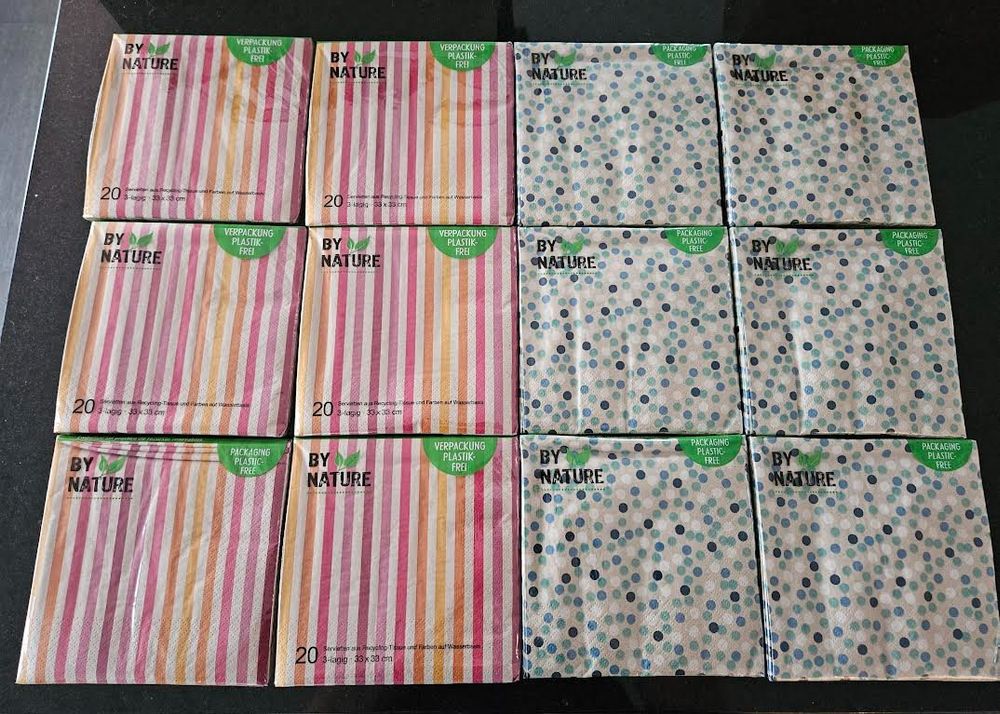 Neu - Servietten - 12 Packungen - 33cm x 33cm (Neu und originalverpackt ...