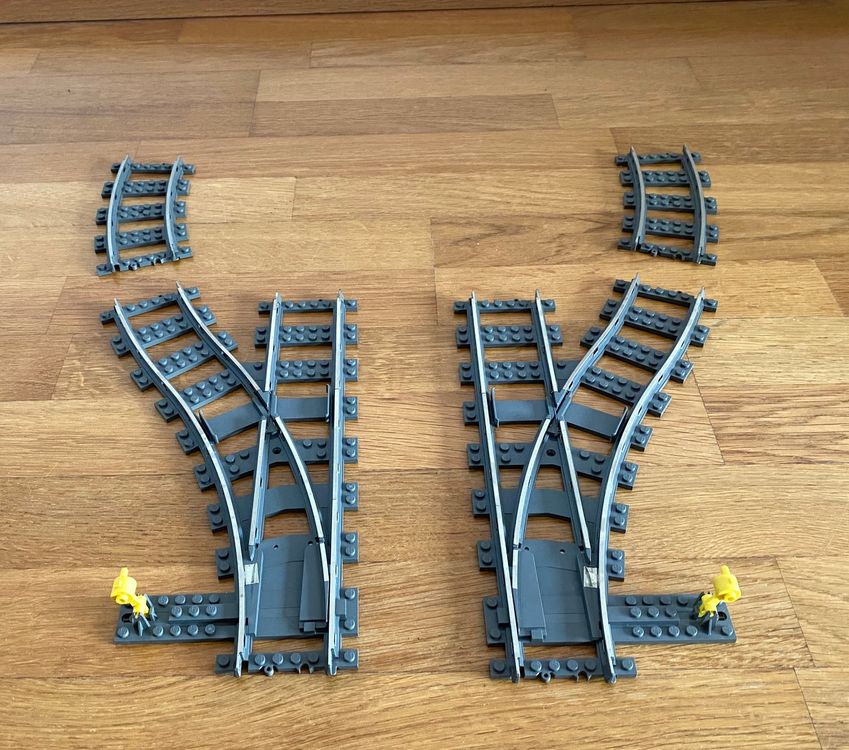 Lego 9V Eisenbahn Weichenpaar Rechts & Links +Hebel Schiene | Kaufen ...