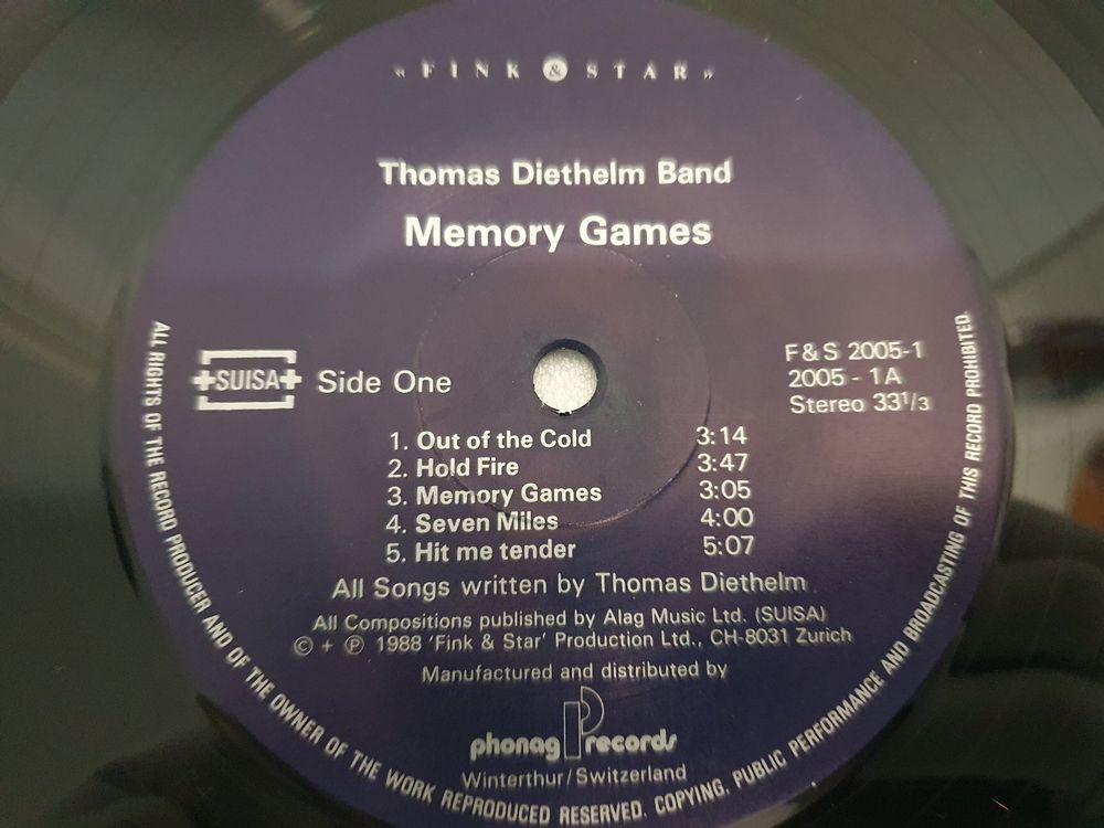 Thomas Diethelm Band – Memory Games (Gebraucht) in Uster für CHF 14 ...