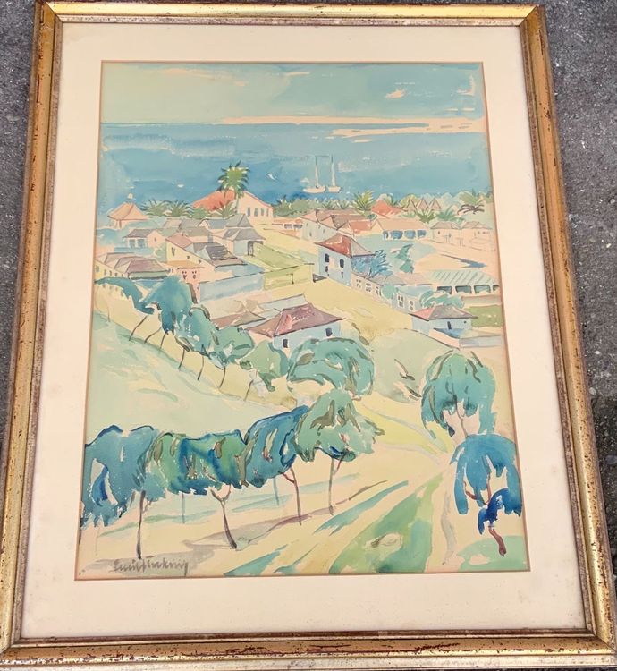 Alte Aquarelle Landschaft unles.Sign. | Kaufen auf Ricardo