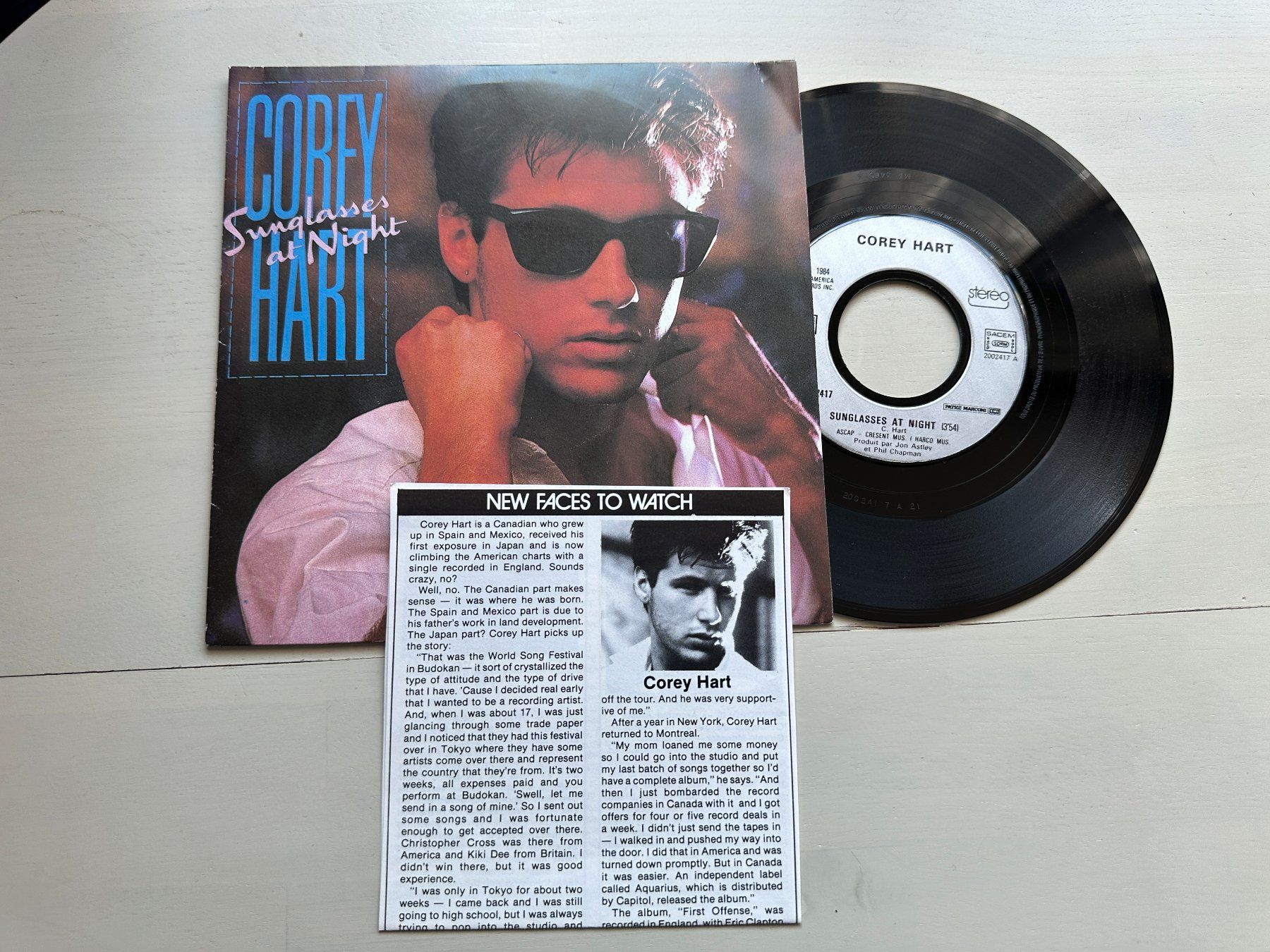 COREY HART Hit Sunglasses at the night tolle Single Kult 80' (Gebraucht ...