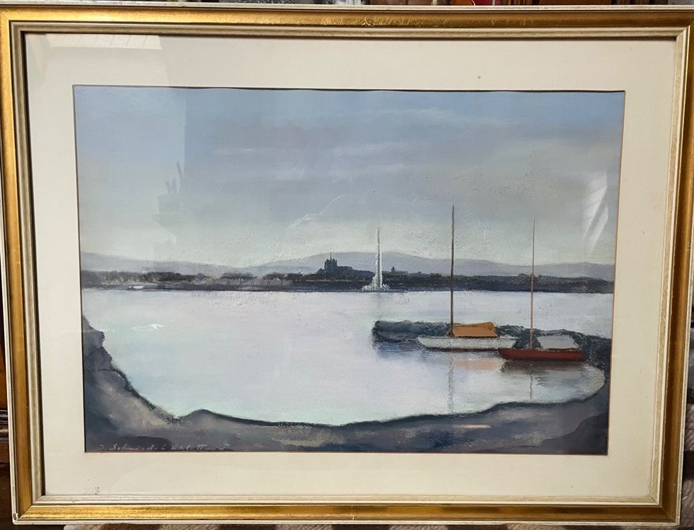 Judith SCHMID L’EPLATENNIER (1908-2003) Lac Léman, Genève | Kaufen auf ...