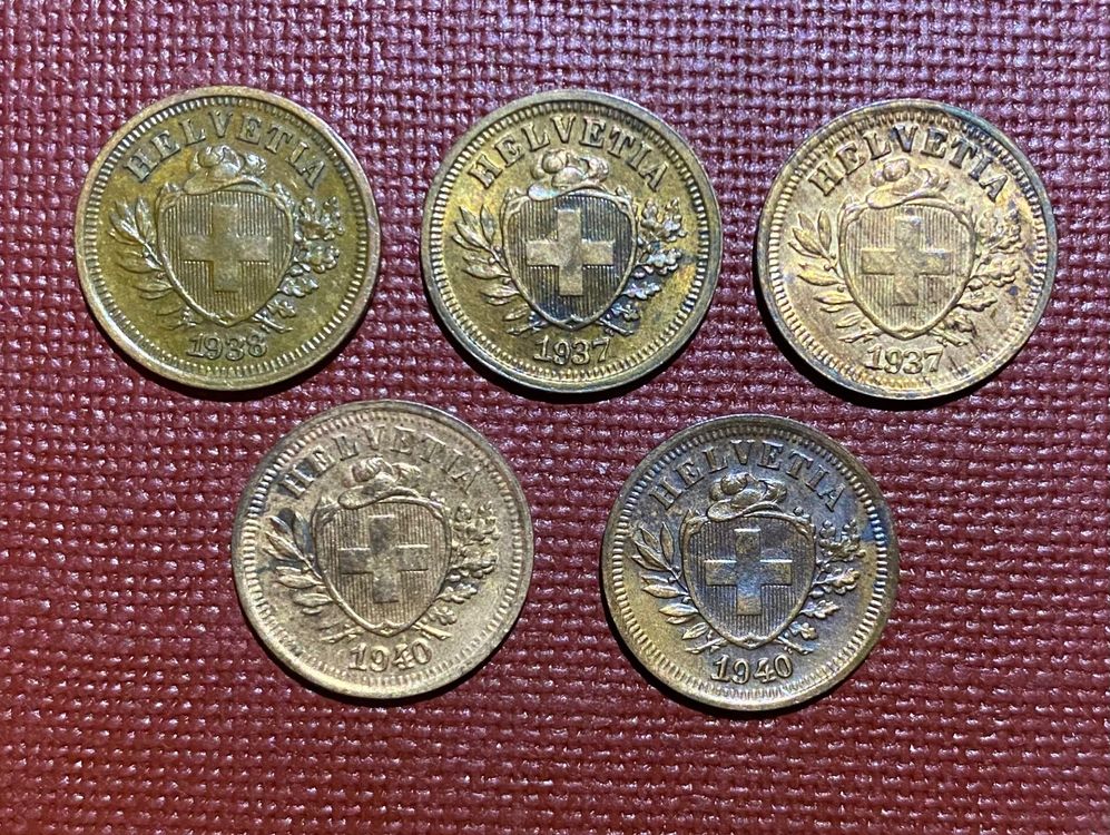 Schweiz Set Lot 1 Rappen 1937 1938 1940 | Kaufen auf Ricardo