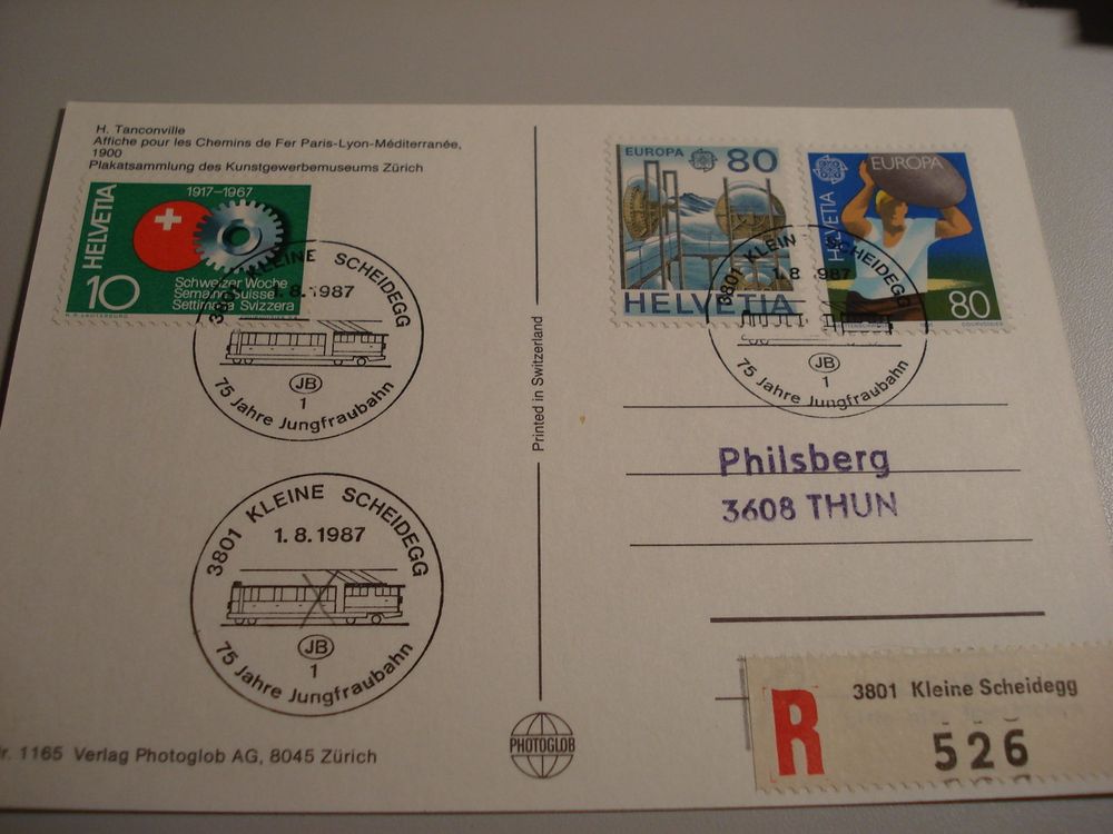Beleg Sonder-o, 75 Jahre Jungfraubahn (Gebraucht) in Niederwil AG für CHF 1 – mit Lieferung auf ...