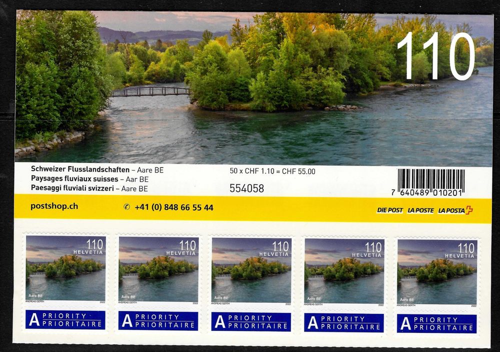 2022, 1857**, 50x CHF 1.10, Frankaturwert CHF 55.00 (14339) (Neu (gemäss Beschreibung)) in ...