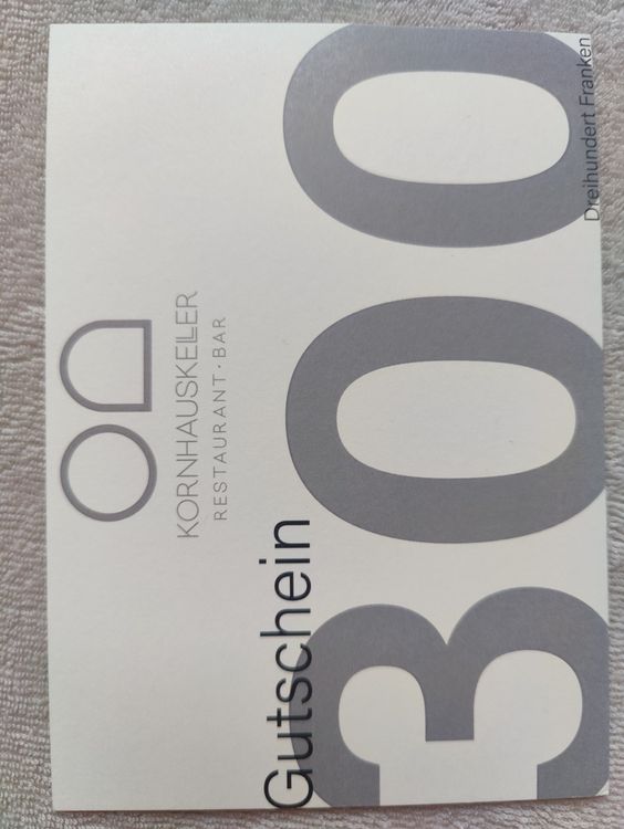 Gutschein Restaurant Kornhauskeller Bern 300 CHF (Gebraucht) in Wil für CHF 210 – mit Lieferung ...