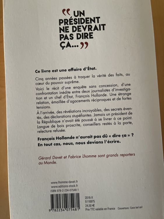 Un Président Ne Devrait Pas Dire ça… Davet Lhomme Kaufen Auf Ricardo