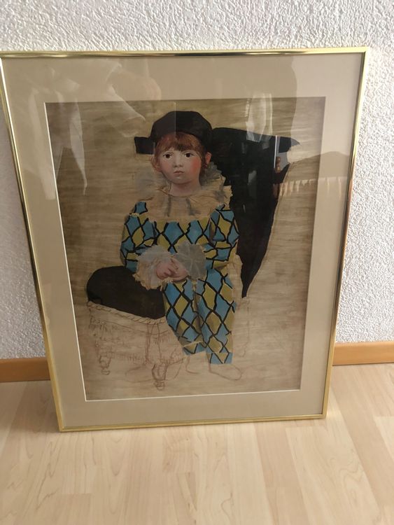 Bild Harlekin von Pablo Picasso Kunstdruckposter gerahmt (Neu (gemäss ...
