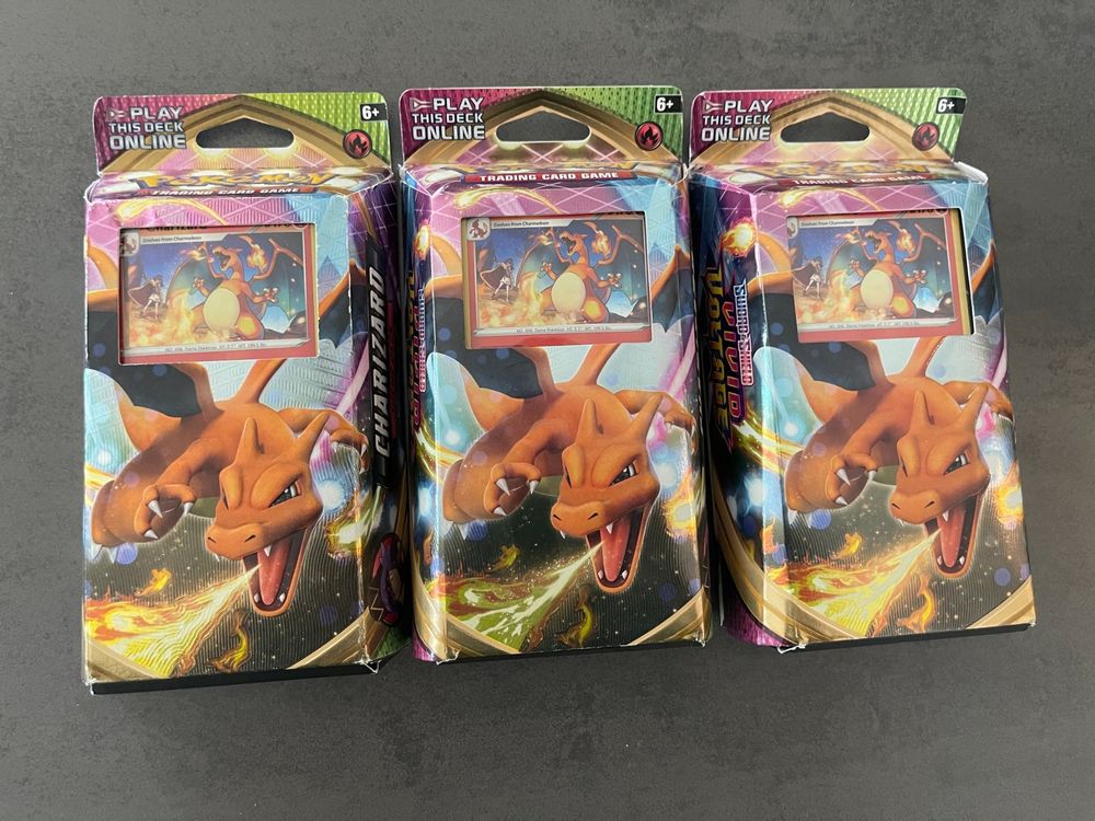 3x Pokemon VIVID VOLTAGE Theme Deck - CRACKED ICE CHARIZARD (Neu und ...