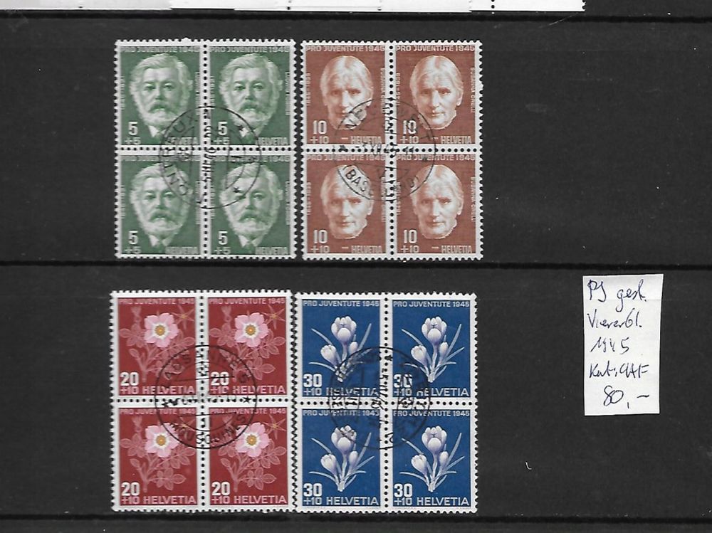 PJ 1945 gest. Viererbl. Kat: CHF 80.- (Gebraucht) in Basel für CHF 1 ...