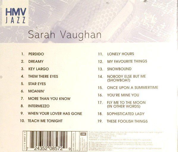 Sarah Vaughan with Barney Kessel, Benny Carter, Joe Williams (D ...