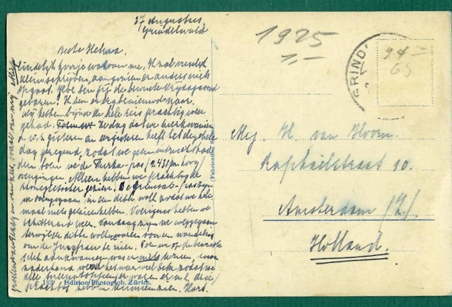 Wengernalp mit Eiger,Mönch und Jungfrau, 1925 (Gebraucht) in Sargans für CHF 1 – mit Lieferung ...