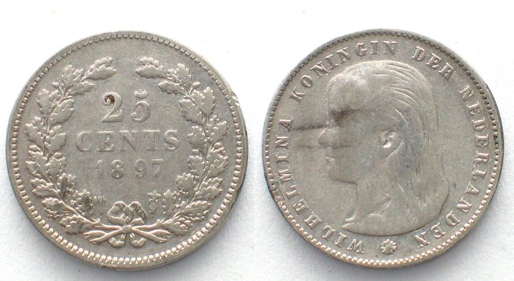 NIEDERLANDE 25 Cents 1897 WILHELMINA Silber (Gebraucht) in Riehen für CHF 10 – mit Lieferung auf ...