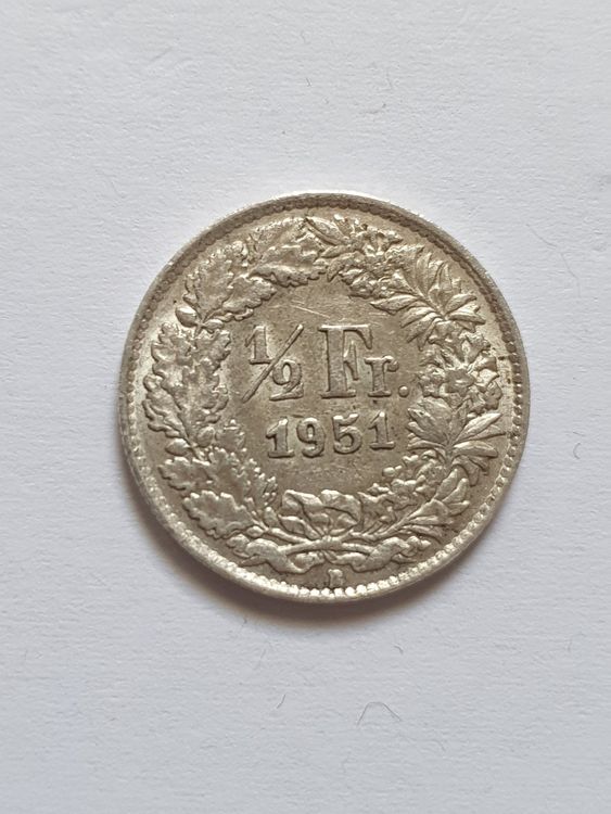 1/2 Franken (50 Rappen) Münze Silber 1951 (Gebraucht) in Giswil für CHF 2 – mit Lieferung auf ...