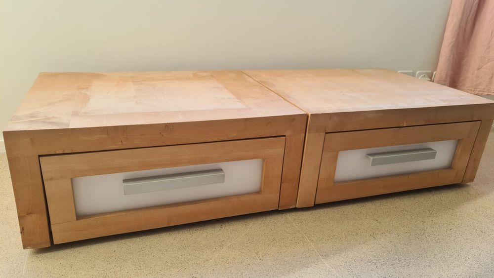 2 Nachttische / Beistelltischli mit Schublade Massivholz | Kaufen auf Ricardo