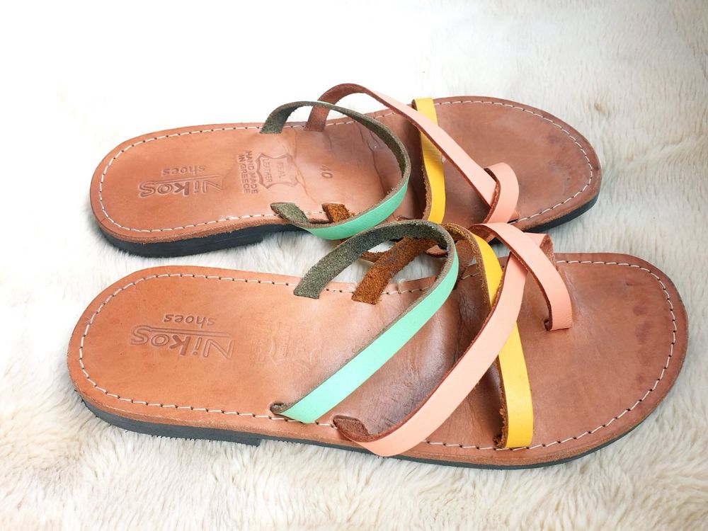 SANDALE SANDALETTEN NIKOS SHOES ECHT LEDER MADE IN GRIECHENL | Kaufen ...