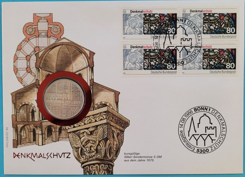 5 D-Mark 1975 F " DENKMALSCHUTZ " Silber Im Münzbrief 1986 (Gebraucht) in Oberriet SG für CHF 8 ...