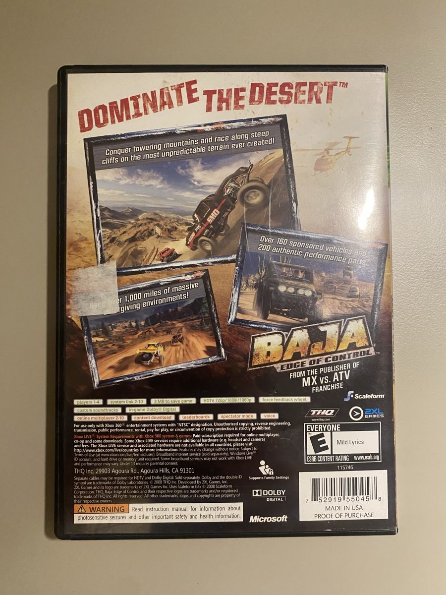 Baja: Edge of Control für Xbox 360 - NTSC/US Version! (Gebraucht) in ...