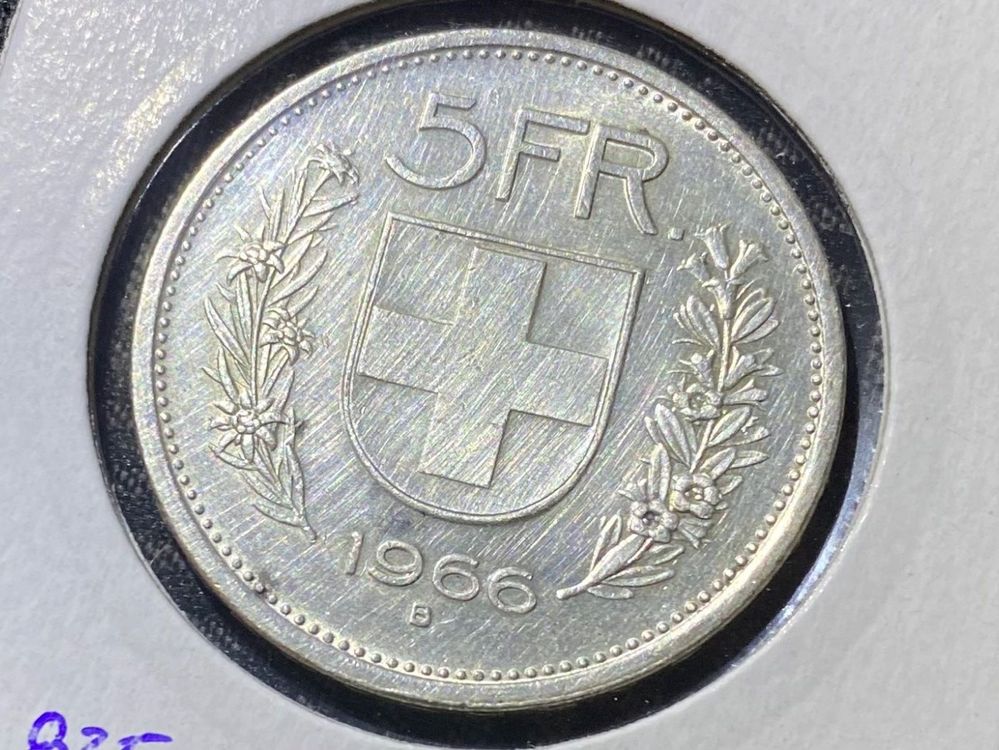 Schweiz 5.- Silber-Franken 1966 Ag 0.835 (Gebraucht) in Speicher für CHF 7 – nur Abholung auf ...
