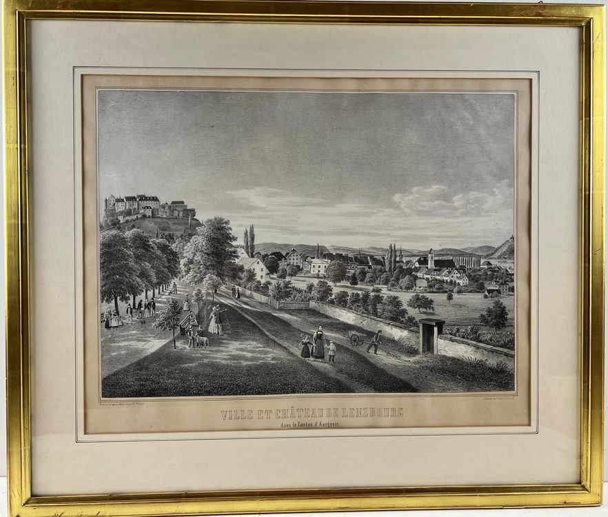 Antike Grosser Stahlstich Echtgoldrahmen (Gebraucht) in Neuhausen am Rheinfall für CHF 35 – nur ...