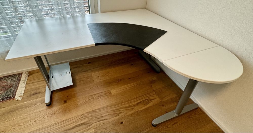 Ecktisch Ikea Galant Schreibtisch weiss verstellbar | Kaufen auf Ricardo