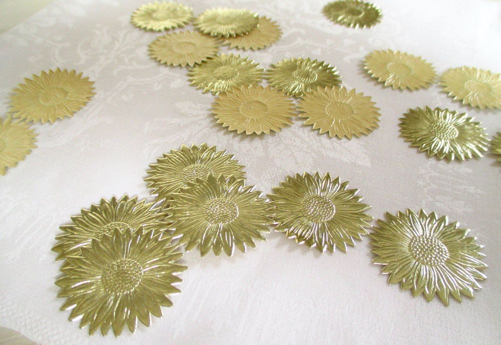 10 x Dresdner Pappe Stanniol Papier geprägt Stern Blume (Neu (gemäss ...