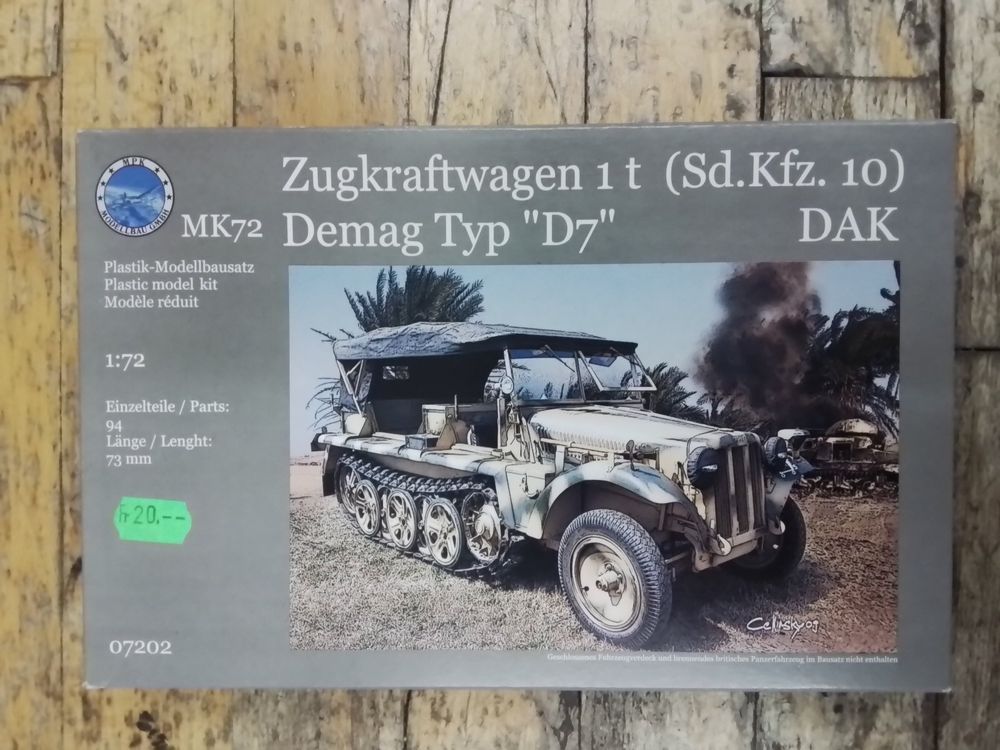 MPK 07202 Sd.Kfz.10 MK72 Demag D7 Raupenwagen Bausatz 1:72 (Neu und ...