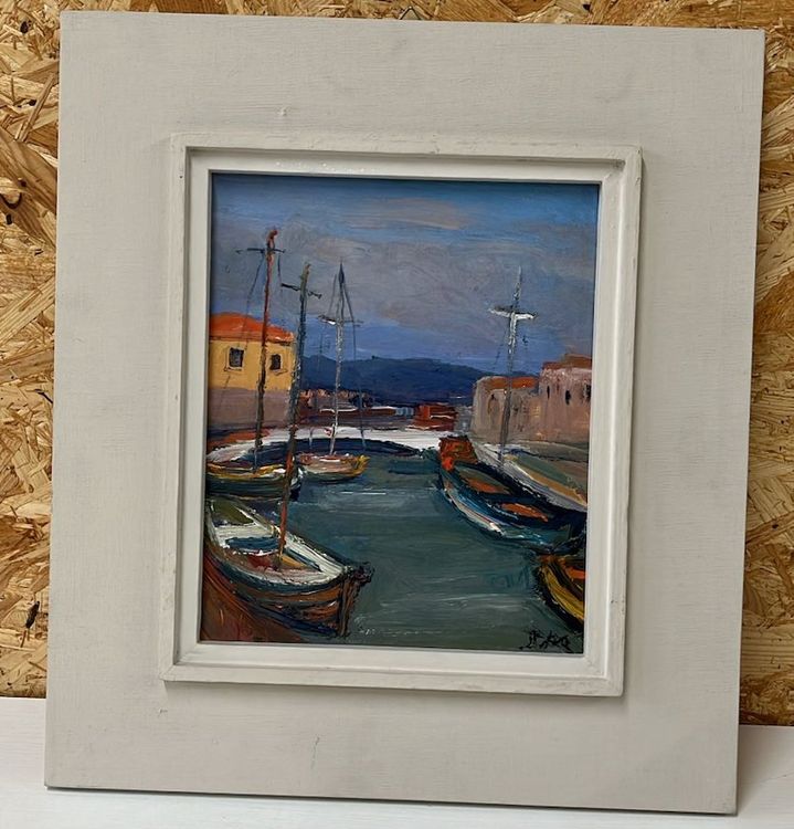 Gemälde, Boote im Kanal, signiert (ID S159) (Gebraucht) in Gelterfingen für CHF 20 – mit ...