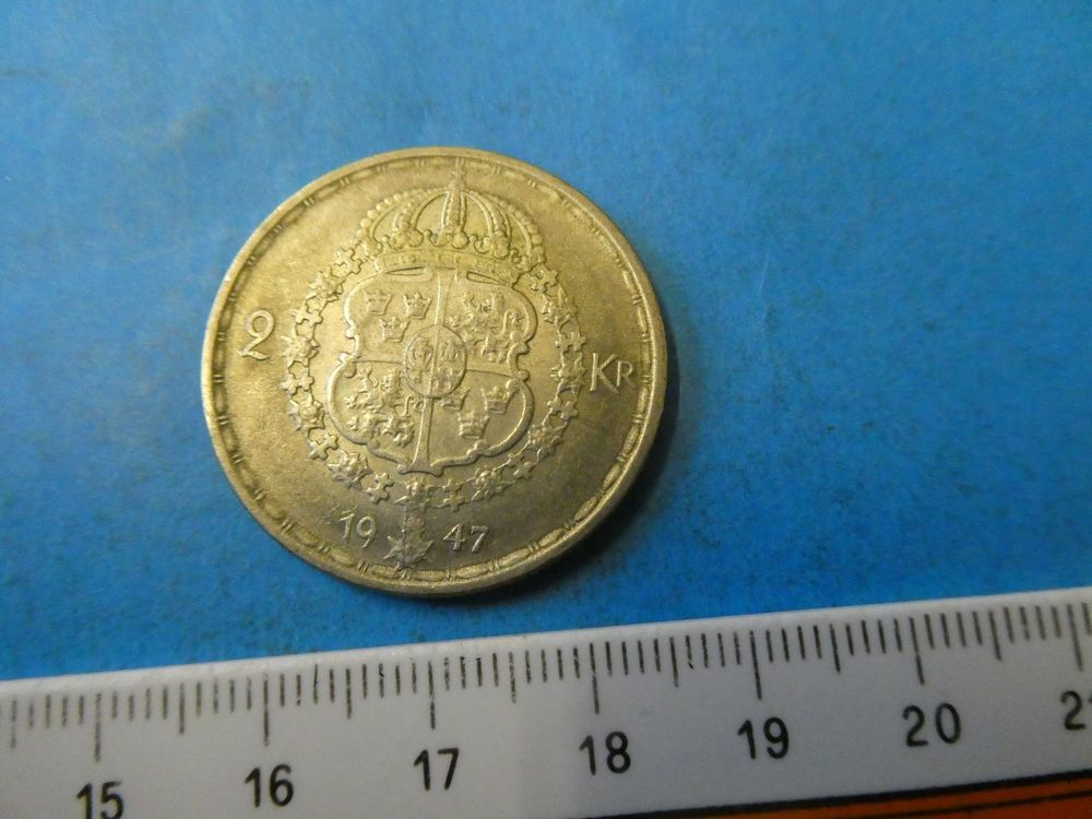 Schweden 1947, 2 Kronen - Silber (Gebraucht) in Hinterforst für CHF 3 – mit Lieferung auf ...