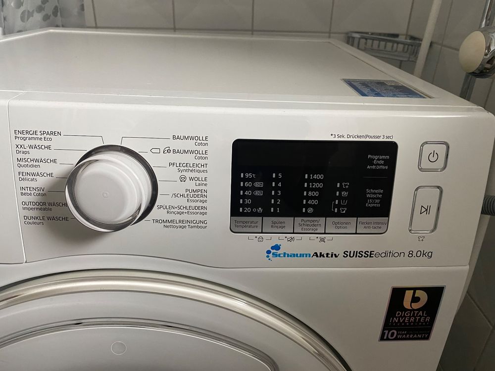 Samsung Waschmaschine SchaumAktiv SUISSEedition 8.0 kg | Kaufen auf Ricardo