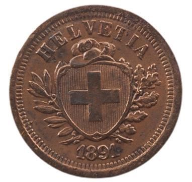 Schweiz, 1 Rappen 1891 schmales Kreuz (Gebraucht) in Liestal für CHF 30 – mit Lieferung auf ...