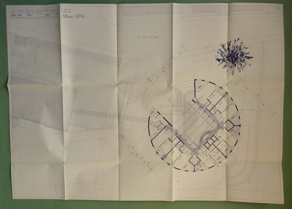original MARIO BOTTA Plan von 1986 - LUGANO - Architektur (Gebraucht ...